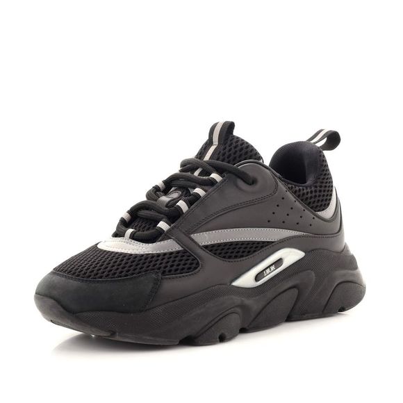 Dior | Shoes | Christian Dior Mens B22 Sneakers Leather And Mesh Black ...